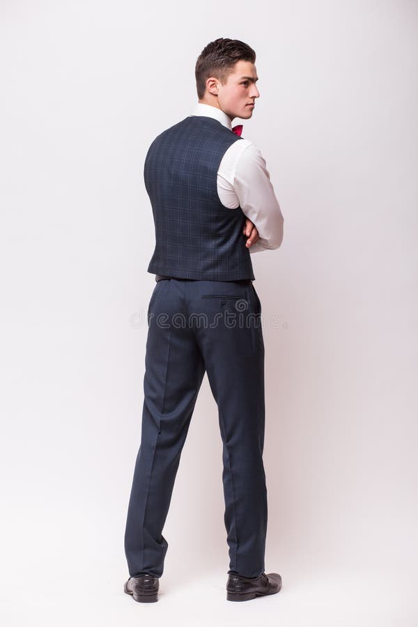 Back Side Handsome Young Businessman Stock Photo - Image of macho ...