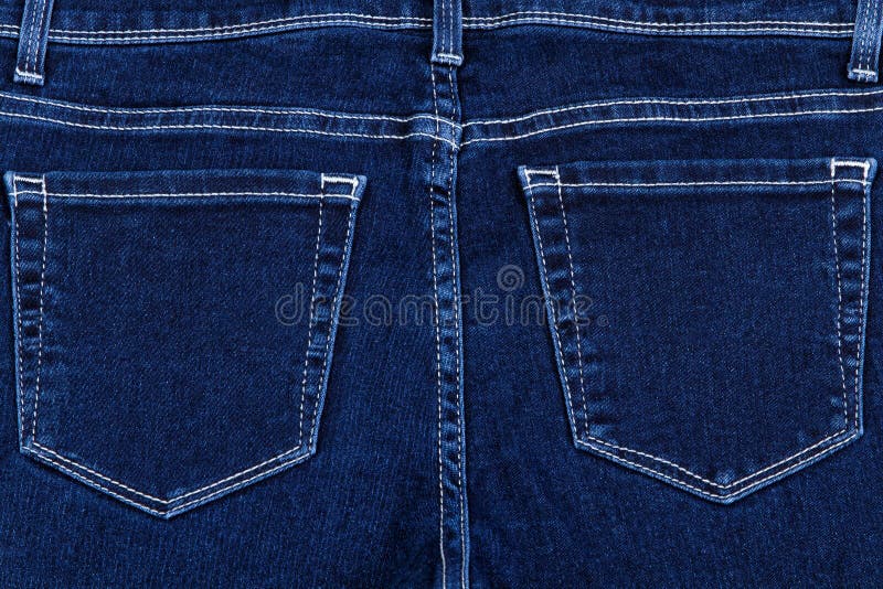 Back Side Jeans Textured Pockets Background. Blue Denim Pattern Top ...