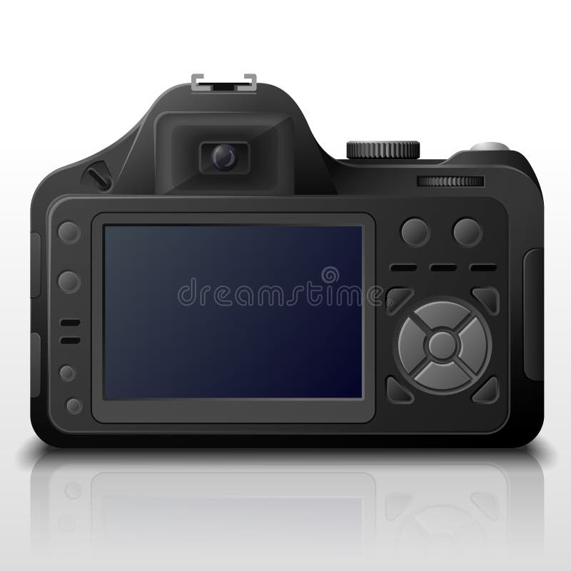 Back Side of Modern Digital Camera Stock Vector - Illustration of ...
