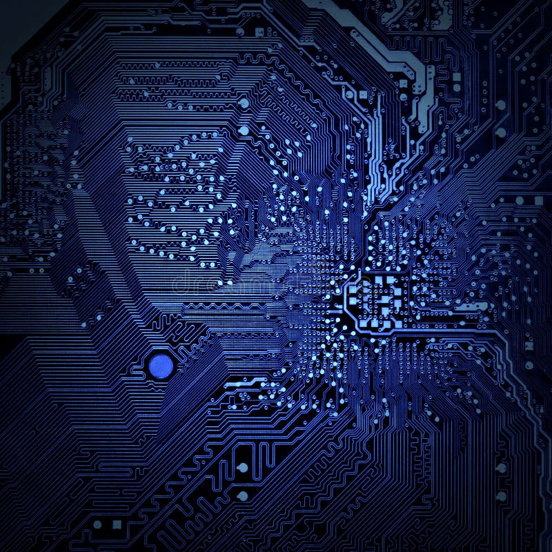 Back Side Motherboard Closeup Light Effect Blue Tone Stock Photos ...