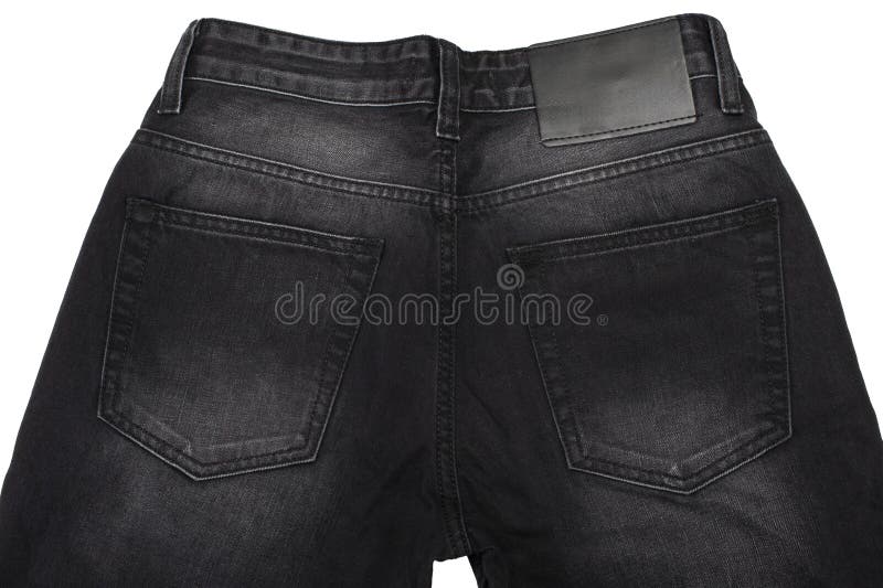 Back Side of New Stone Washed Black Stylish Mens Jeans on Pure White ...