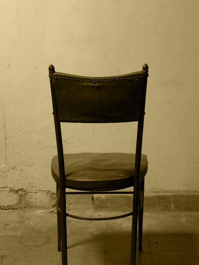 Back Side of an Old Chair Looking at a Wall Stock Photo - Image of dark ...