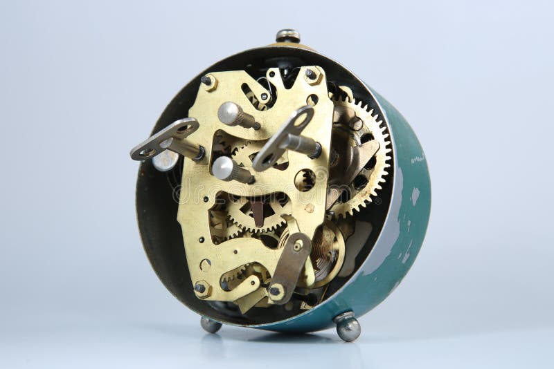Back Side of Old Mechanical Table Clock. Stock Photo - Image of detail ...