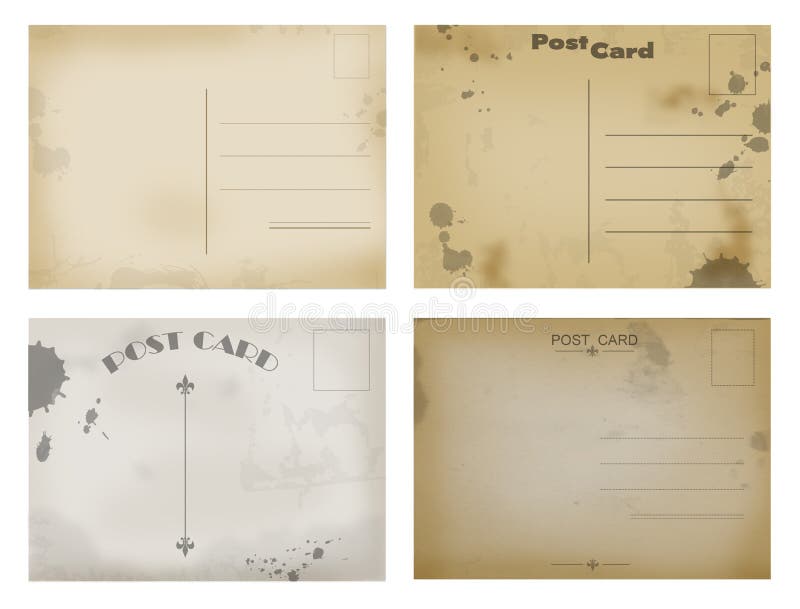 Back Side of Old Postal Cards Stock Vector - Illustration of antique ...
