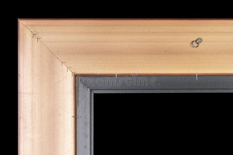 Back Side Picture Frames on Black Background Stock Image - Image of ...