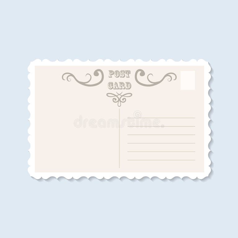 Back side of postcard. stock illustration. Illustration of card - 61550765