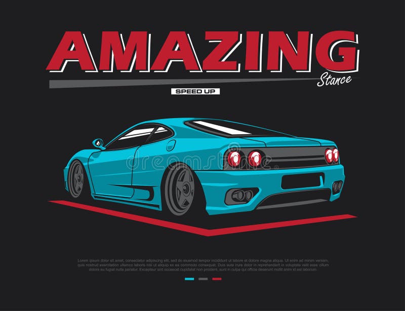 Back Side 90s Car Design Vector for T-shirt Illustration Graphic Stock ...