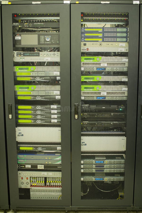 The Back Side of the Server. Data Center Stock Photo - Image of ...
