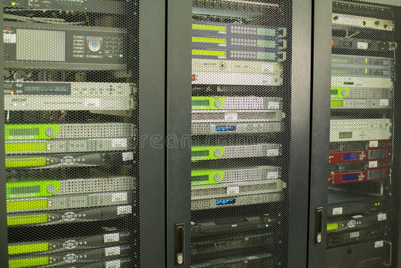 The Back Side of the Server. Data Center Stock Image - Image of ...