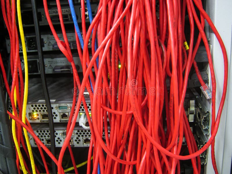 Back Side Server Showing Wiring Cable Stock Photo - Image of computer ...