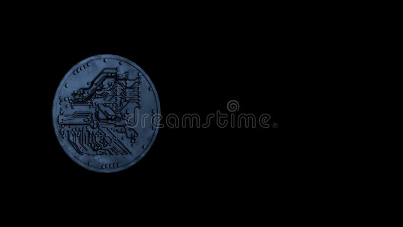 The Back Side of a Silver Bitcoin on a Black Background. Stock ...