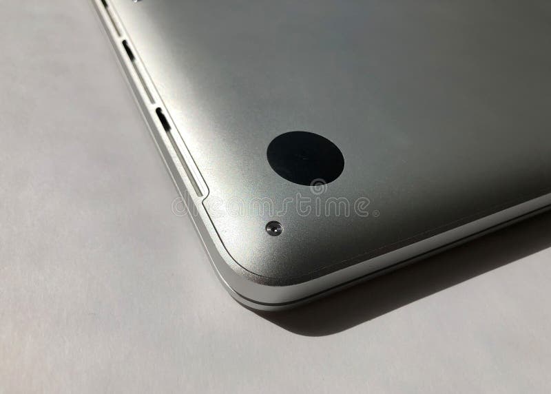 Back Side of Silver MacBook Pro 13 Stock Photo - Image of close ...