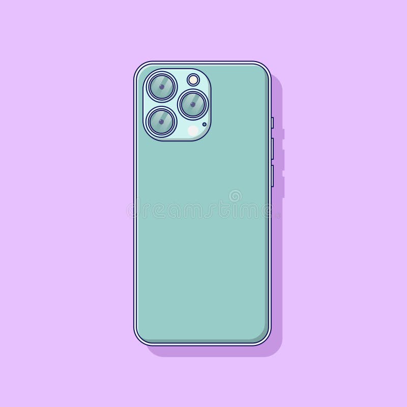 Back Side of Smartphone with Triple Cameras Vector Icon Illustration ...