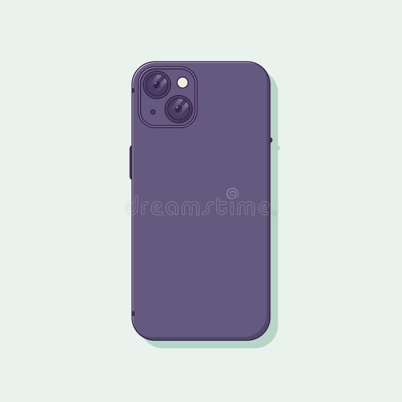 Back Side of Smartphone with Two Cameras Vector Icon Illustration ...