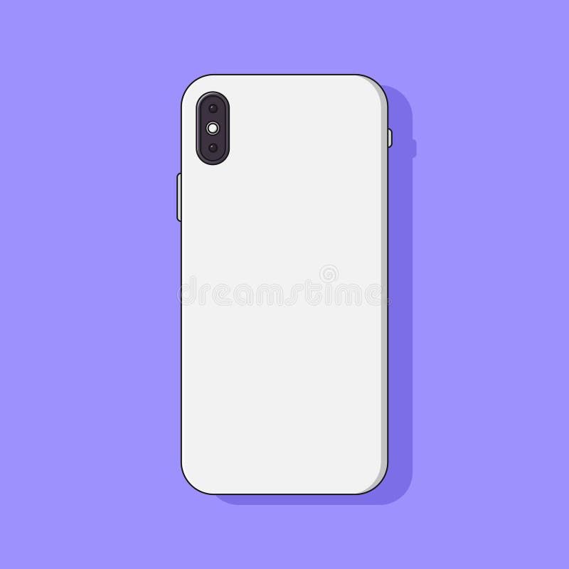 Back Side of Smartphone Vector Icon Illustration. Mobile Phone Vector ...