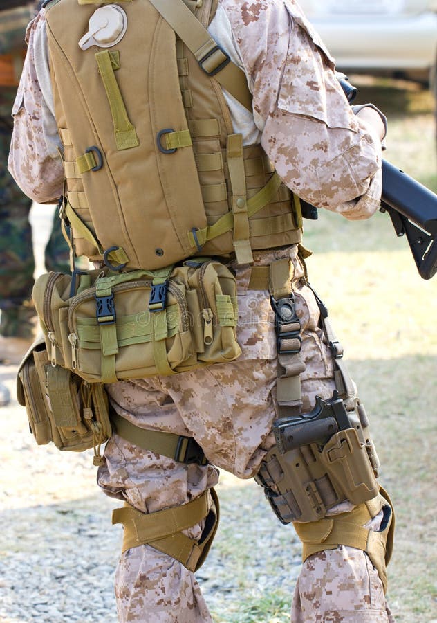 Back Side of a Soldier. stock photo. Image of armed, protection - 36269232
