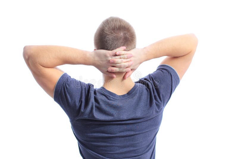 Back Side View of a Man Against Stock Image - Image of emotion, copy ...