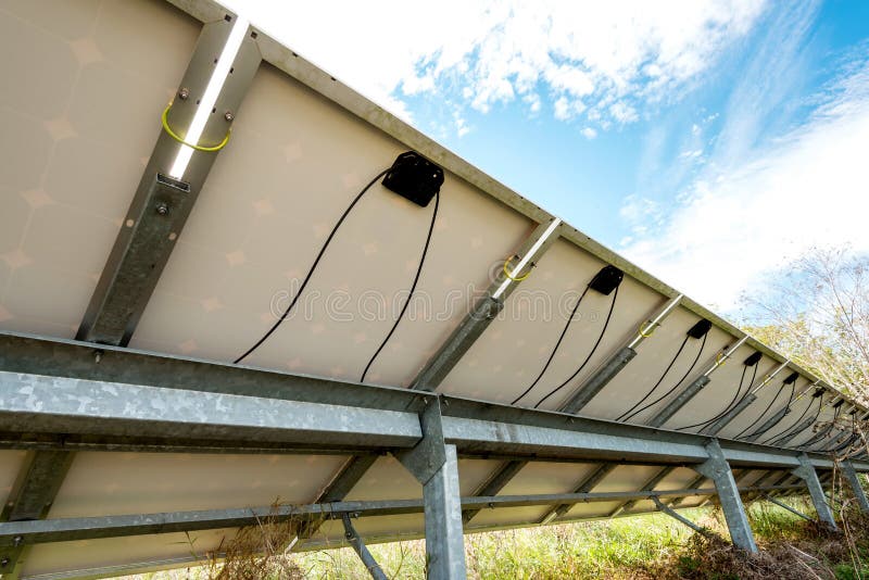 Back Side View of Solar Panels, Photovoltaics Stock Image - Image of ...
