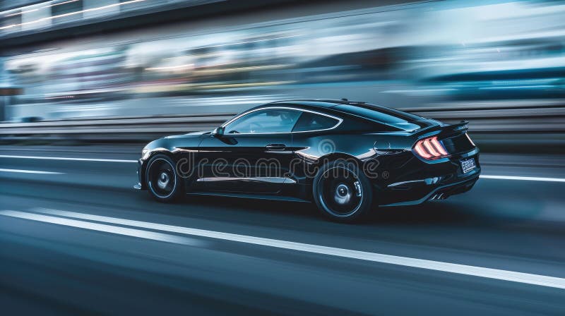 Back Side View Tracking Shot of a Car Speeding on Empty Street Stock ...