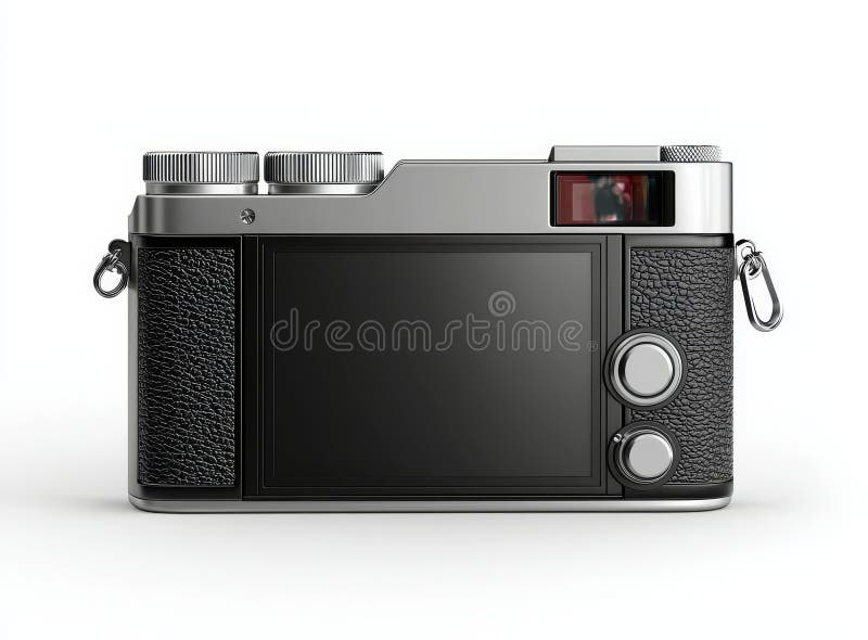 The Back of the Silver Digital Compact Camera Shows a Blank Black ...