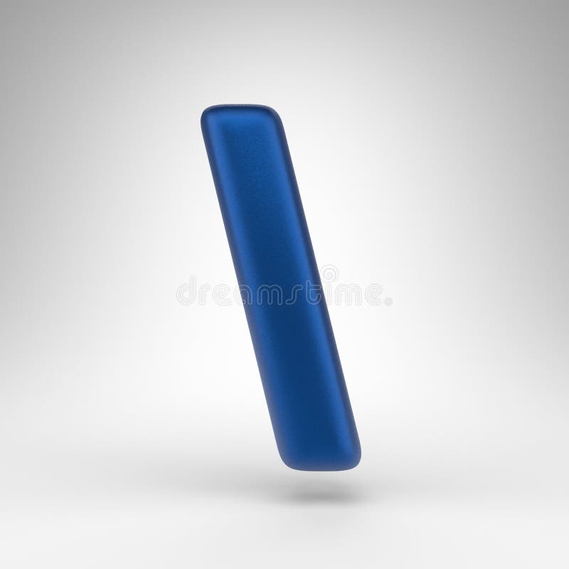 Back Slash Symbol on White Background. Anodized Blue 3D Sign with Matte ...