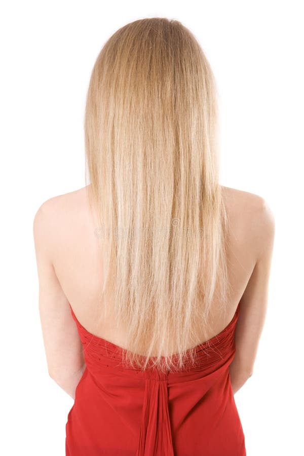 Back of the Slim Girl in a Evening Dress Stock Image - Image of ...