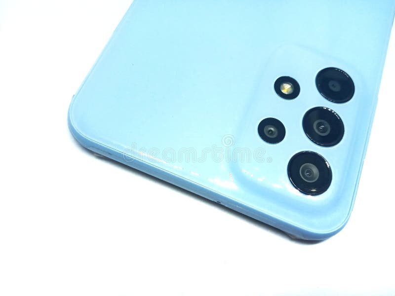 The Back of a Smartphone Showing Its Cameras Stock Image - Image of ...