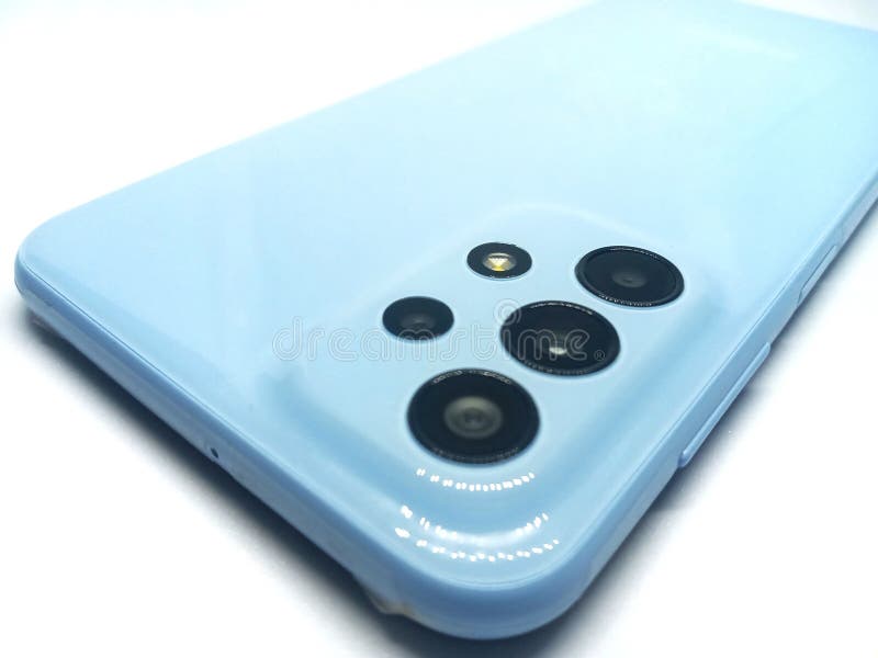 The Back of a Smartphone Showing Its Cameras Stock Image - Image of ...