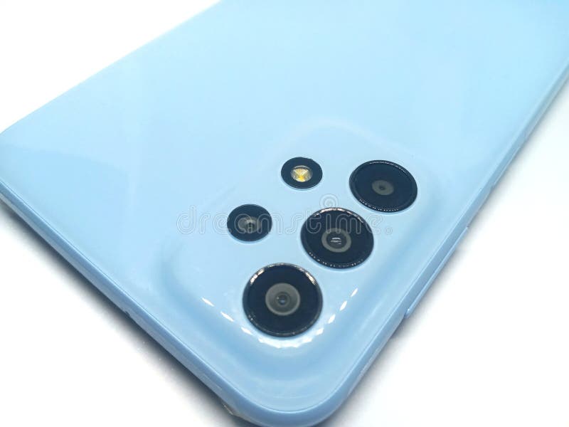 The Back of a Smartphone Showing Its Cameras Stock Image - Image of ...