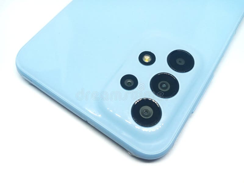 The Back of a Smartphone Showing Its Cameras Stock Image - Image of ...