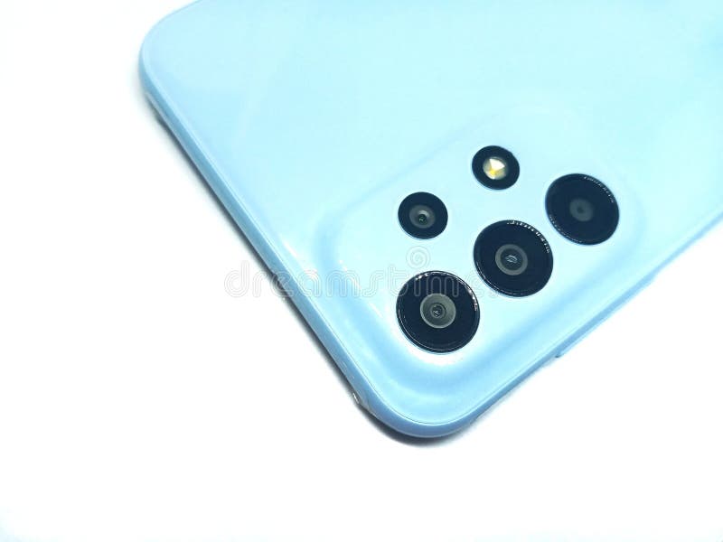 The Back of a Smartphone Showing Its Cameras Stock Image - Image of ...