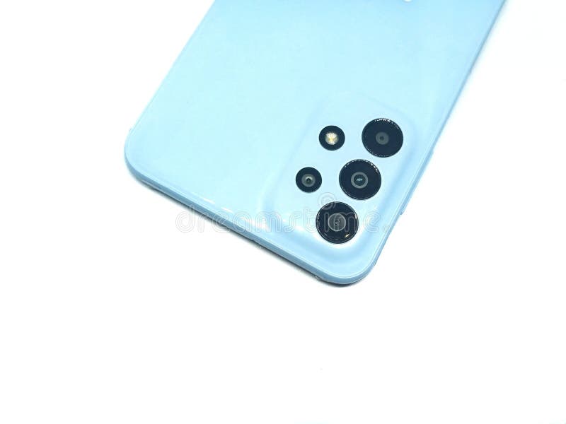 The Back of a Smartphone Showing Its Cameras Stock Image - Image of ...