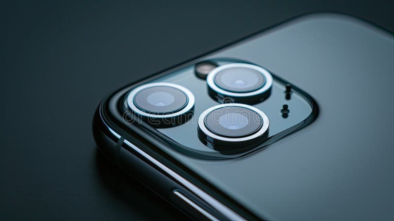 The Back of a Smartphone with a Triple Lens Camera System, Photographed ...