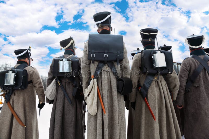 Back of Soldiers at Historical Reconstruction Editorial Stock Image ...
