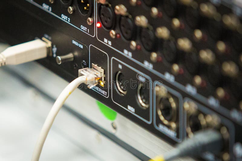Sound Mixer Device Inputs Plugs Stock Image - Image of channel, device ...