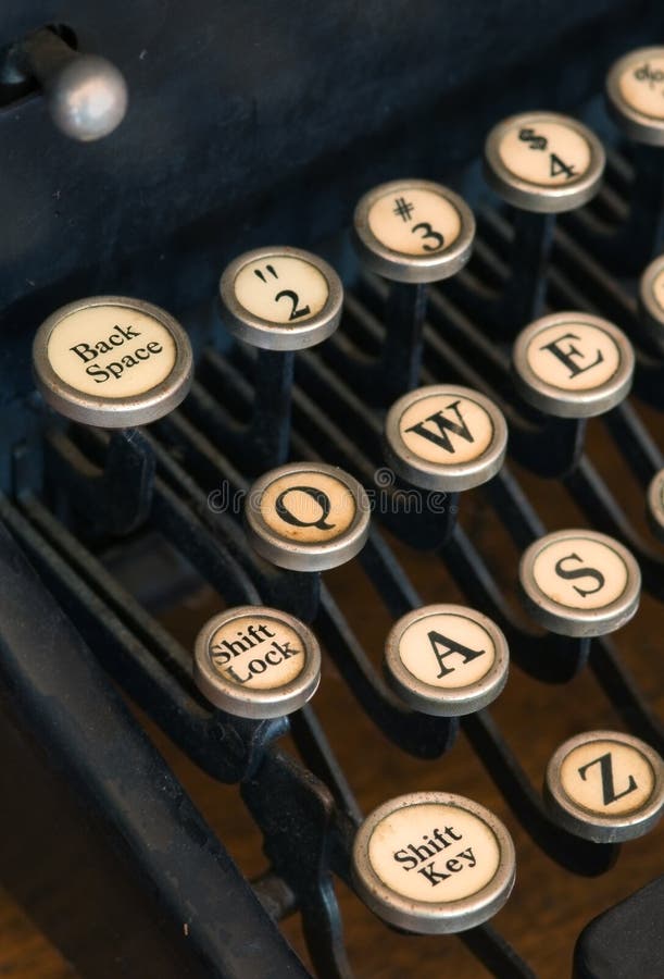Old Manual Typewriter Keyboard Stock Image - Image of alphabet, ancient ...