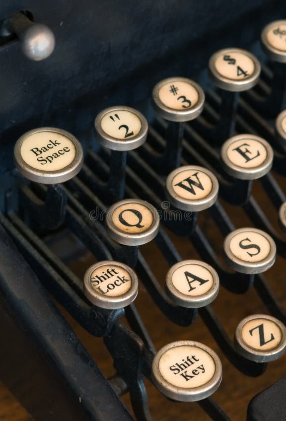 Back Space, Lock, Shift Key Stock Photo - Image of close, typewriter ...