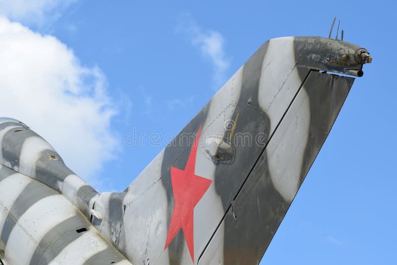 Back Steering Wing of Fighter Aircraft. Stock Photo - Image of military ...