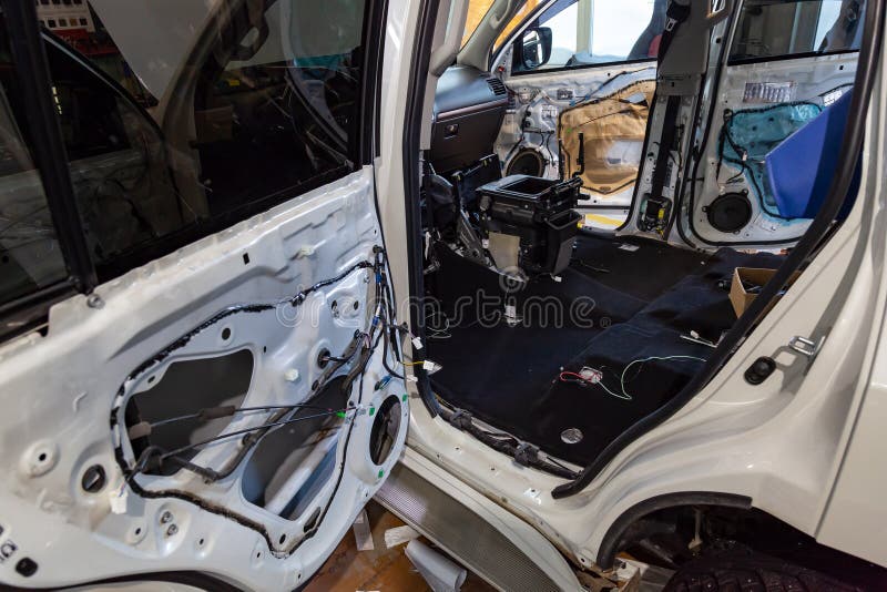The Back of the SUV, Disassembled Elements of the Car`s Interior in a ...