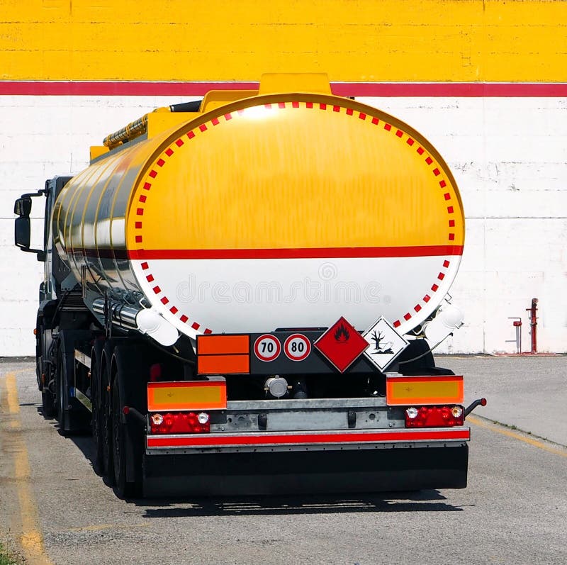 Back of a Tank Truck in Front of a Building Stock Photo - Image of ...