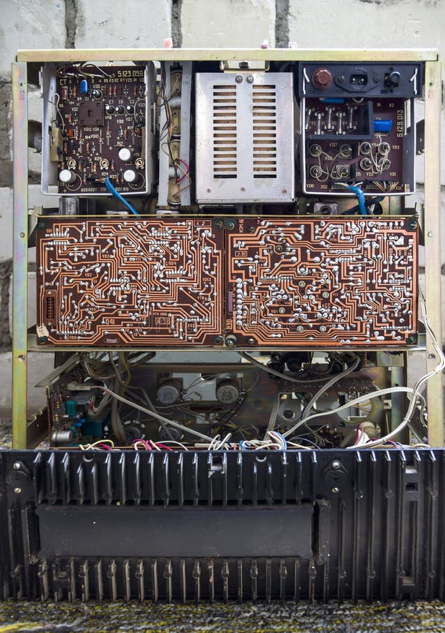 Back of tape recorder stock photo. Image of transistor - 233695312