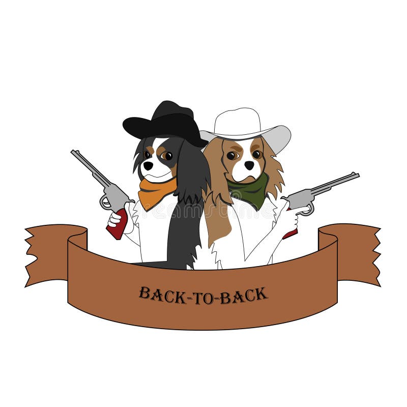 Back-to-back dogs stock illustration. Illustration of elements - 46045983