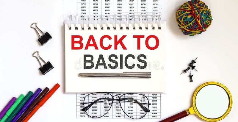 BACK TO BASIC on a Charts with Office Tools Stock Image - Image of ...