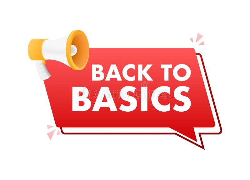 Megaphone Announcing Back To Basics Inside Speech Bubble Stock Vector ...