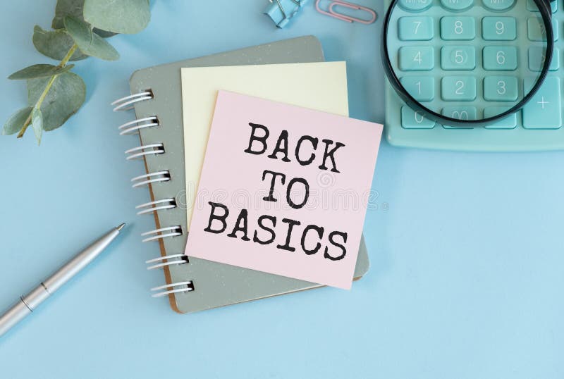 BACK TO BASICS Text in Office Notebook with Keyboard, Magnifier and ...