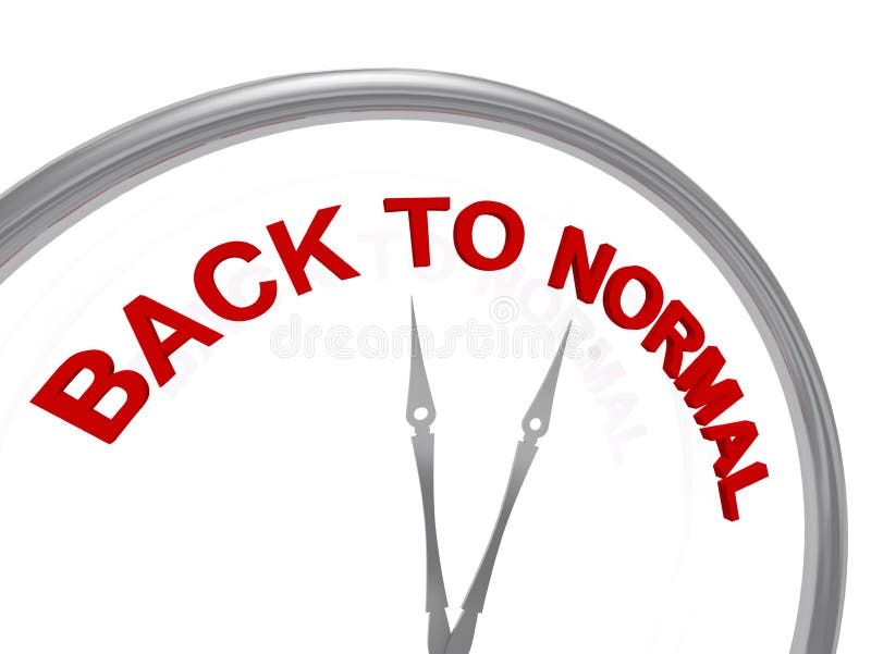 Back to normal on clock stock illustration. Illustration of pandemic ...