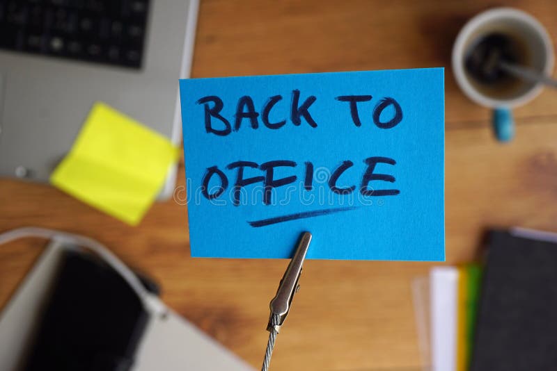 Back To Office Written on a Memo Stock Photo - Image of cooperation ...