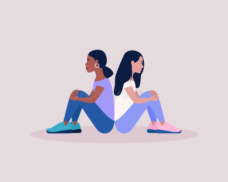 Back to back stock vector. Illustration of people, loneliness - 200271052