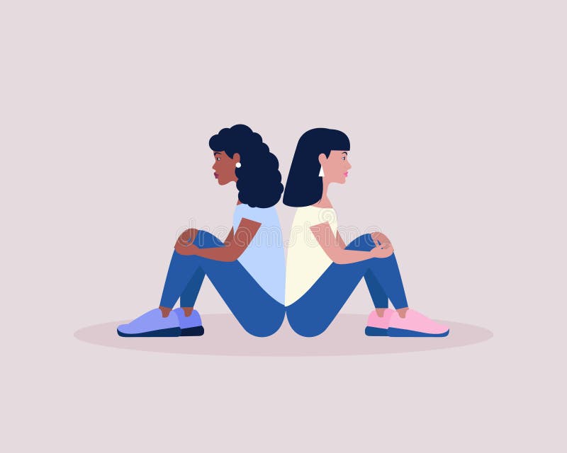 Back to back stock vector. Illustration of help, emotion - 200271054