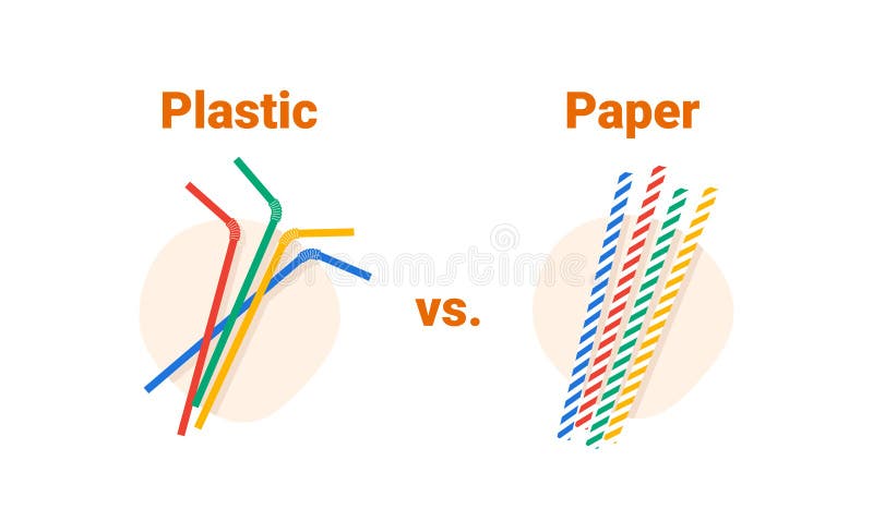 Back To Plastic Straws, Paper or Plastic Drinking Straw, Vector ...